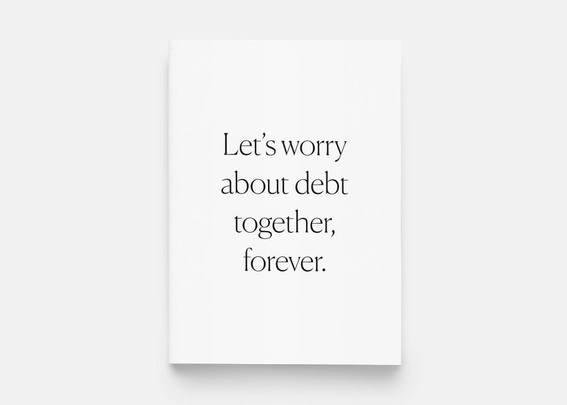 Debt Humor Greeting Card – "Let's Worry About Debt Together, Forever ...
