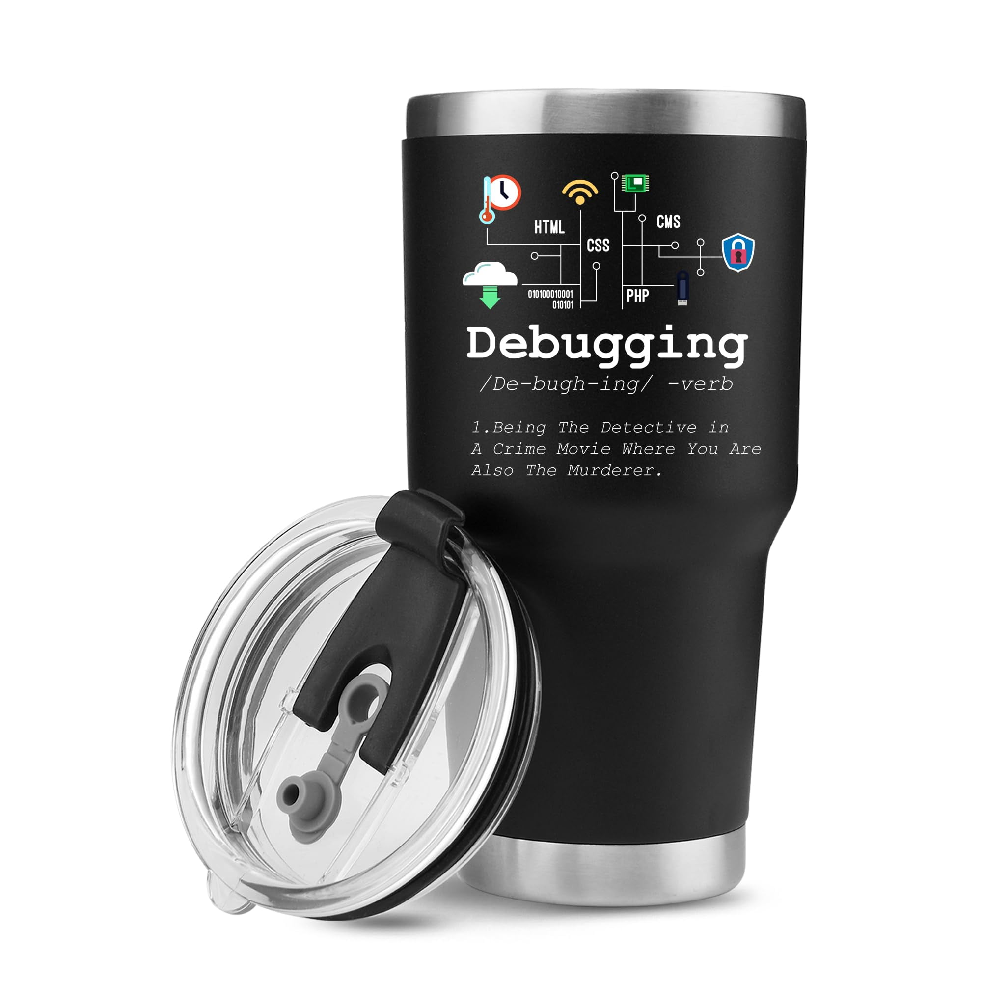 Debugging Definition Computer Programmer Coder Vacuum Insulated Tumbler ...
