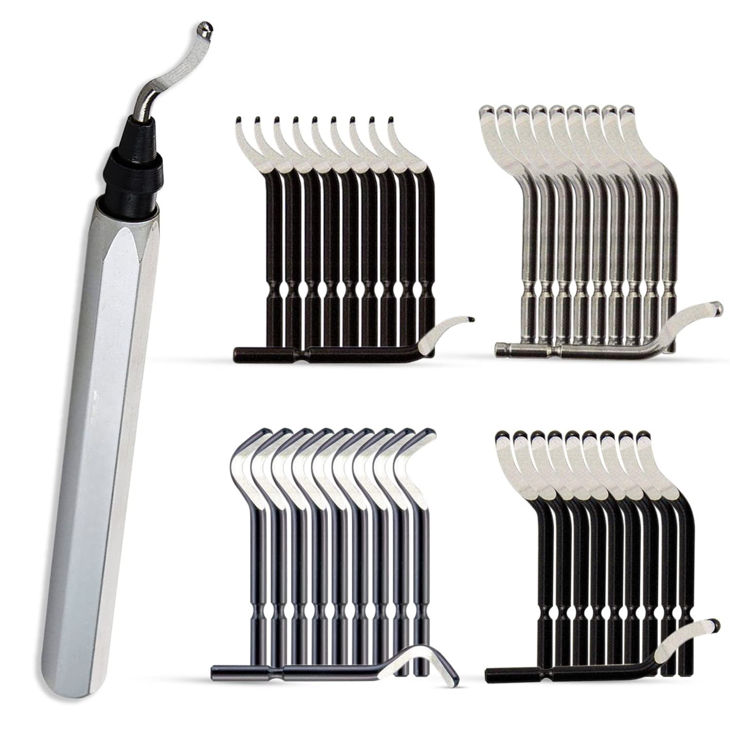 Deburring Tool with 11 High Speed Steel Swivel Blades - Works on Metal ...