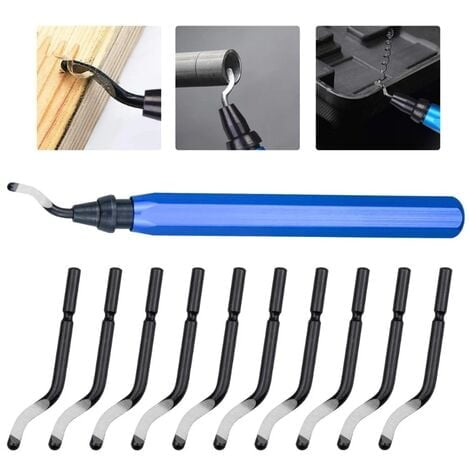 Deburring Tool, Burr Remover with 10 BS1010 Steel Replacement Blades ...
