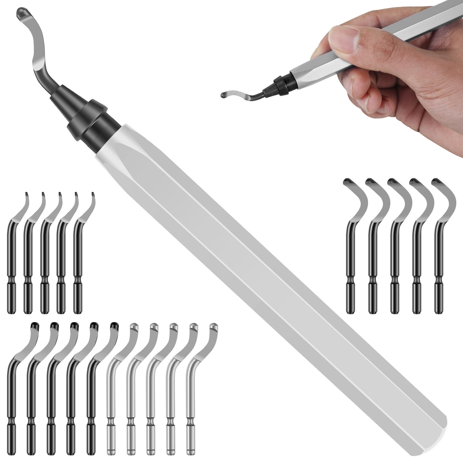 Deburring Tool Kit with 10/20 HSS Extra Blades Sharp Burr Removal Tool ...