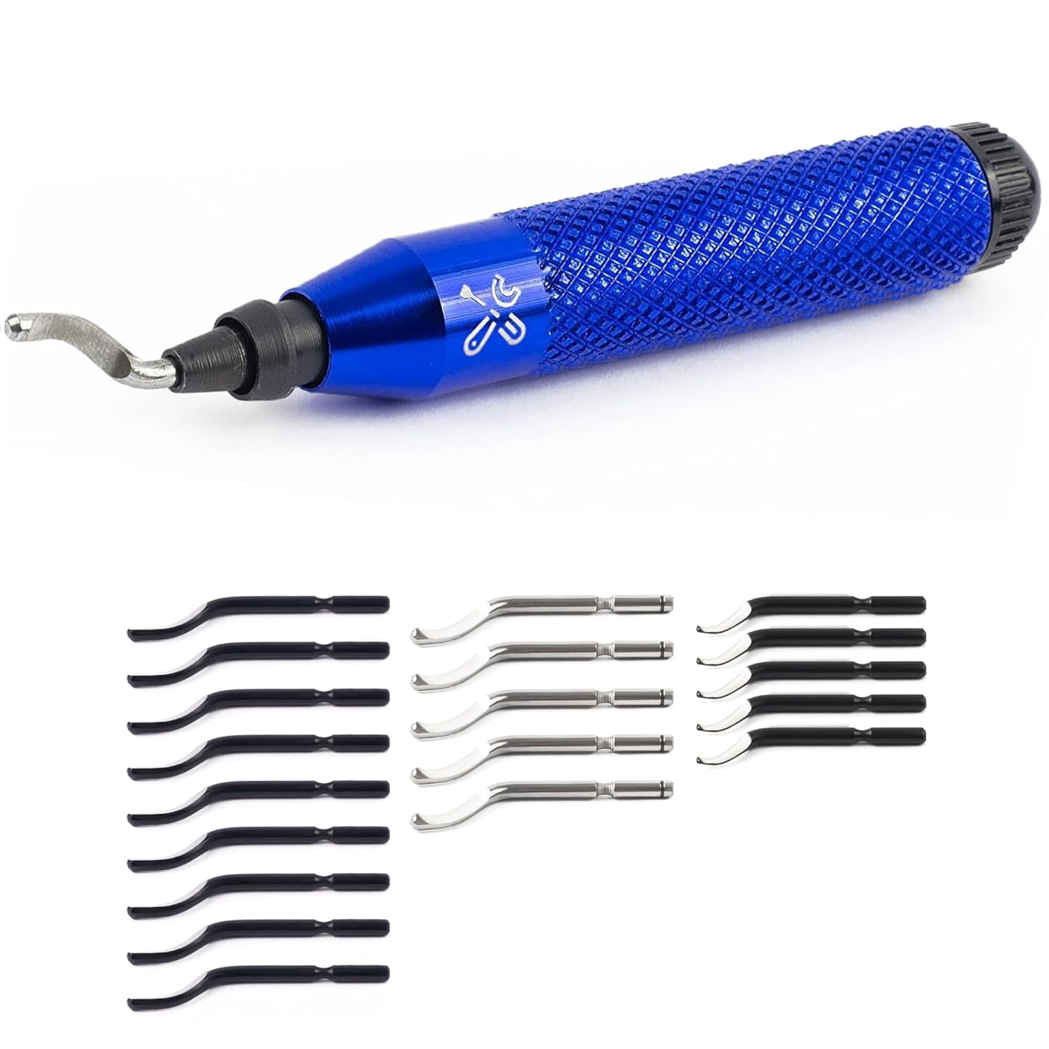 Deburring Tool Kit with 20 HSS Blades & Storage Handle – 360° Swivel ...