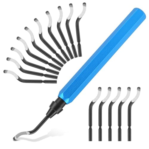 Deburring Tool Set with 15 High Speed Steel Swivel Blades, Deburring ...