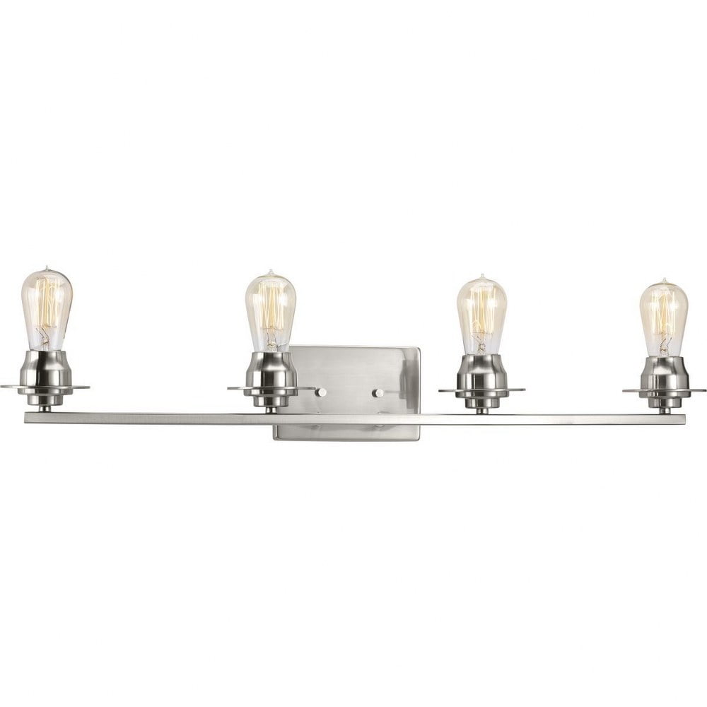 Debut Collection Four-Light Brushed Nickel Farmhouse Bath Vanity Light ...