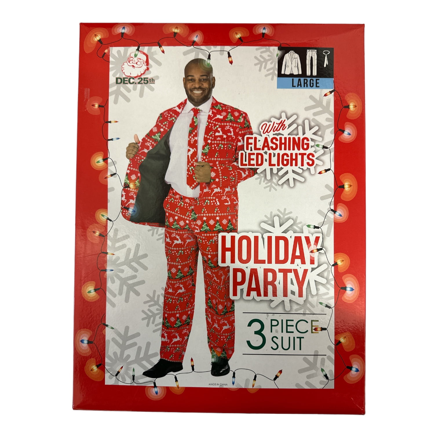 Dec 25th Men's Holiday Life Of The Party 3-Piece LED Light Up Suit Set ...