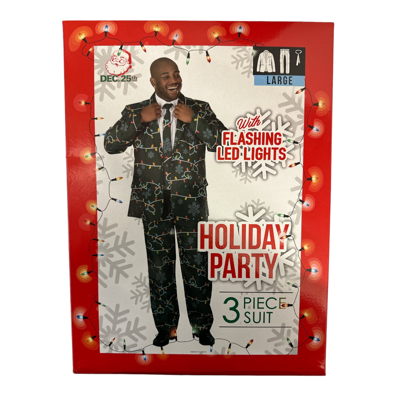 Dec 25th Men's Holiday Life Of The Party 3-Piece LED Light Up Suit Set ...