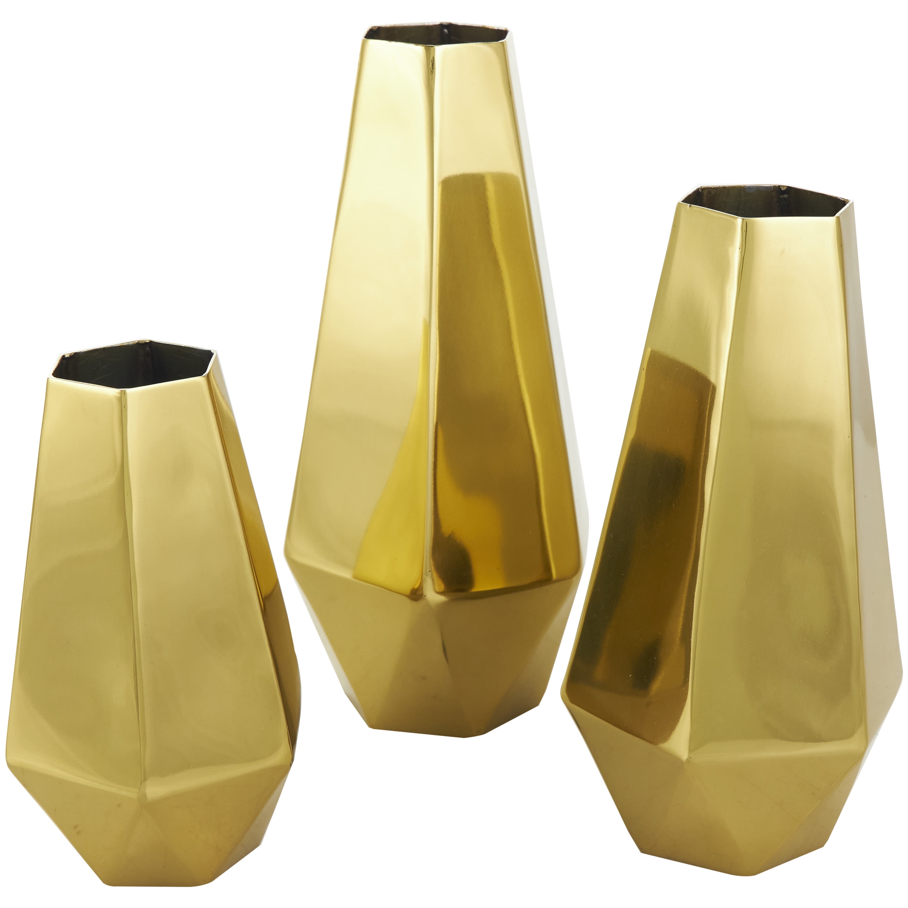 DecMode Geometric Hexagon Gold Vase - Stainless Steel - Walmart.com