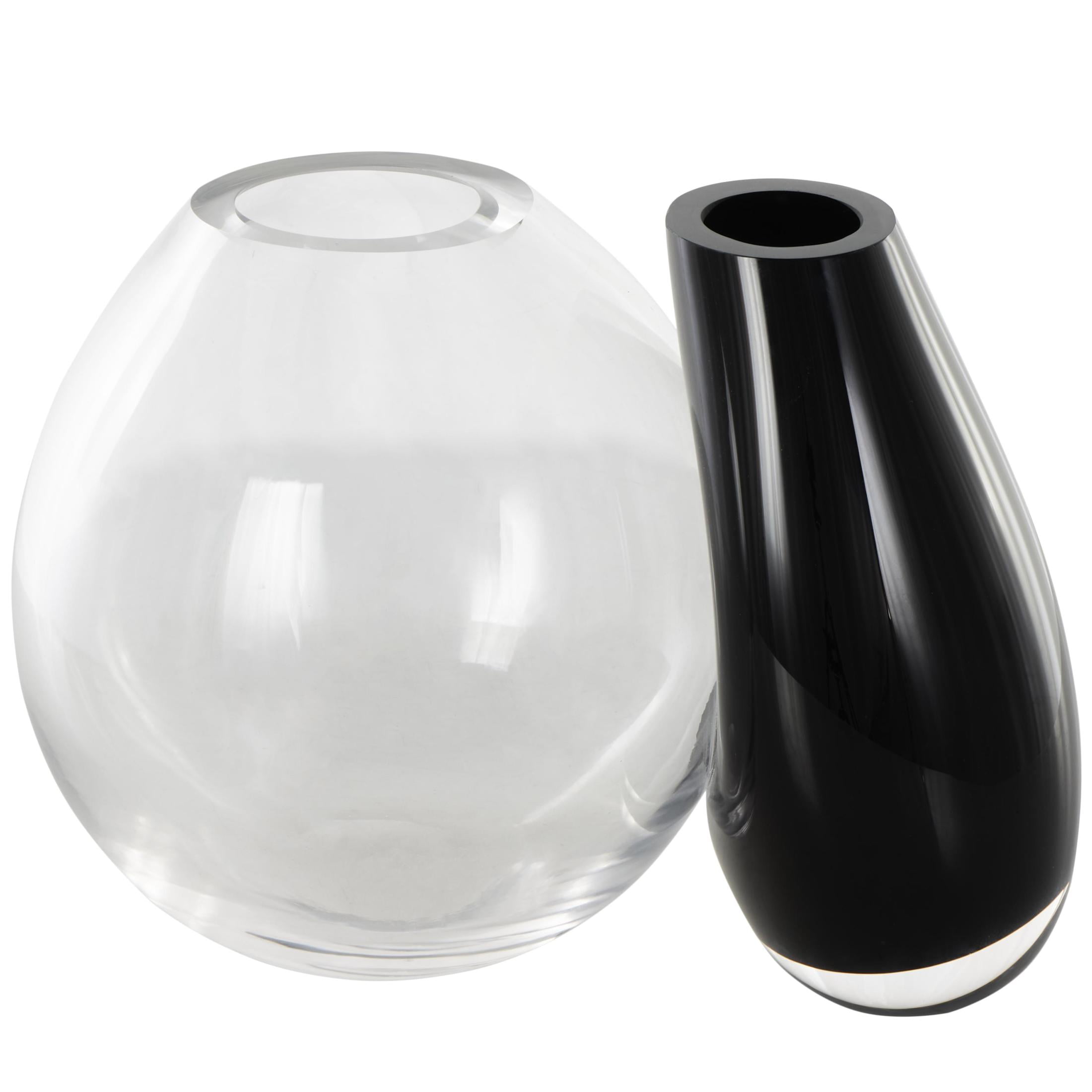 DecMode 10" Abstract Handmade Rounded 2 Opening 2 Opening Black ...