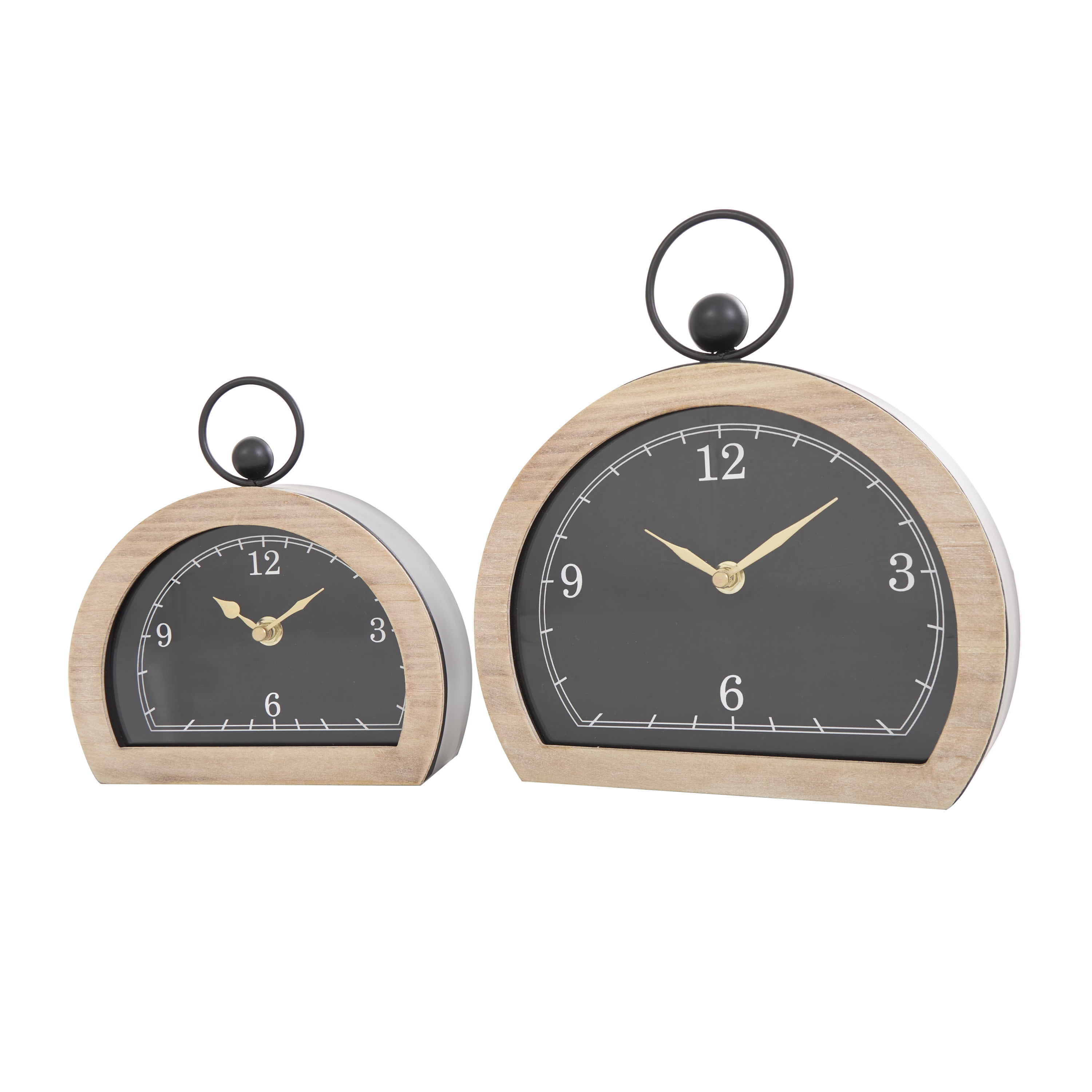 DecMode 10 Black Wooden Semicircle Clock - Modern Style - Walmart.com