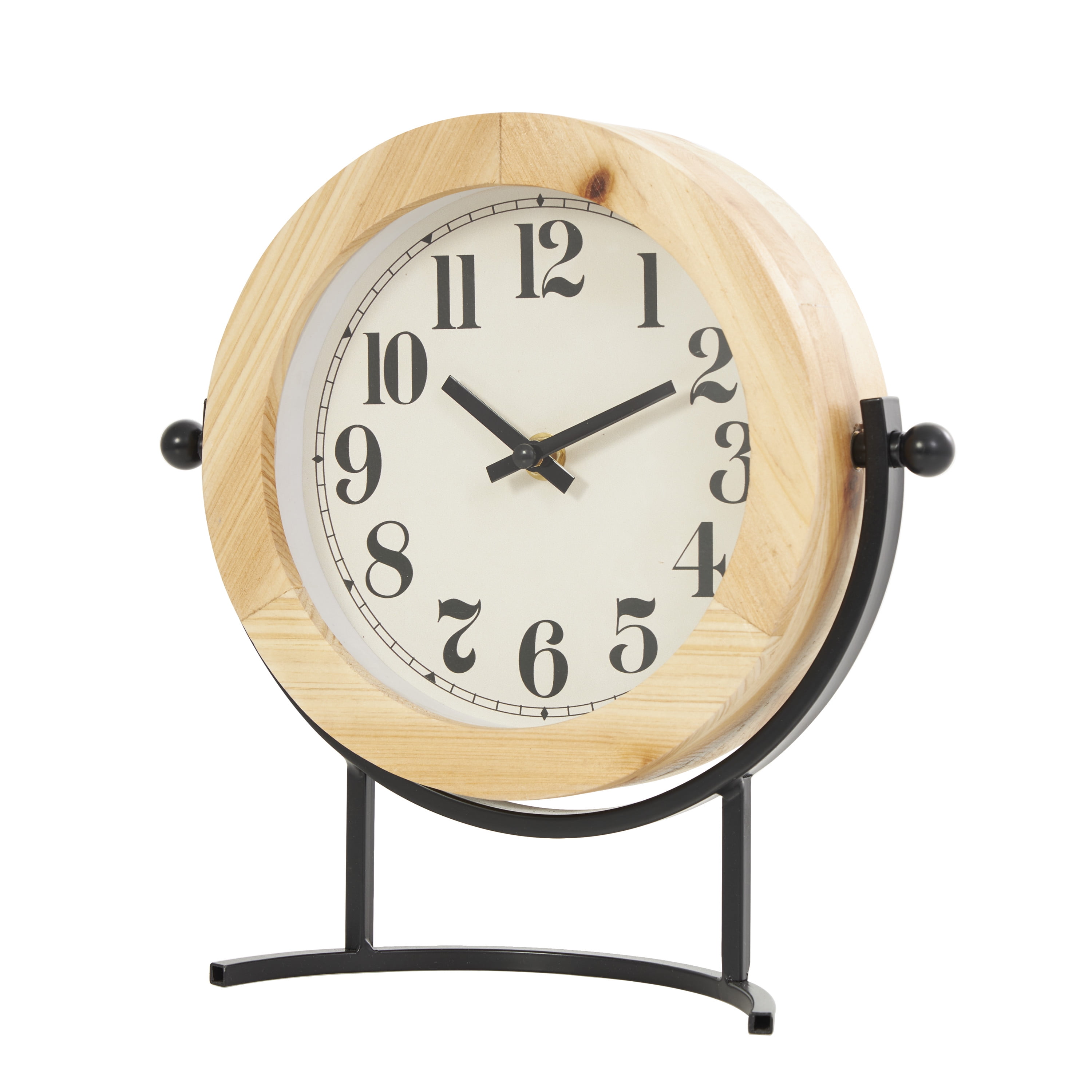 DecMode 10 Wood Clock - Light Brown Mantel Clock - Walmart.com