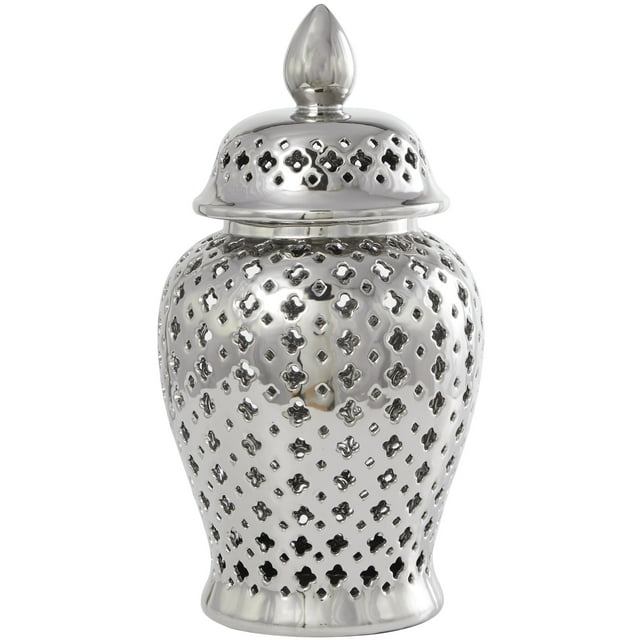 DecMode Silver Ceramic Decorative Jars - Walmart.com