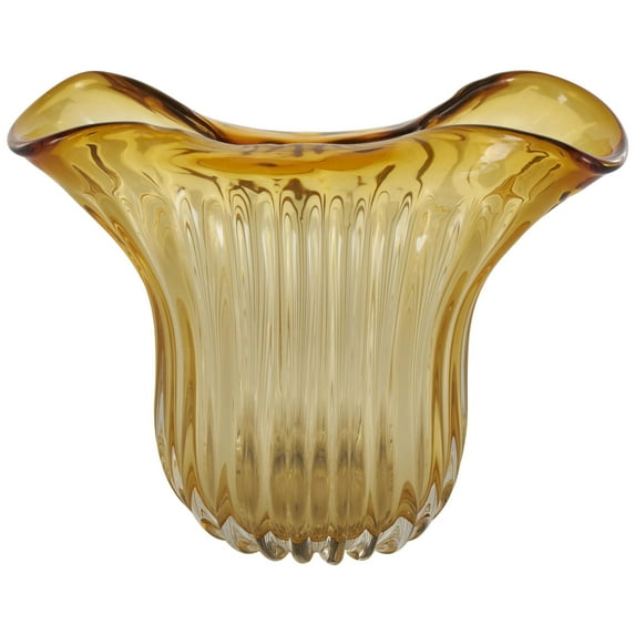 DecMode 11 Abstract Ribbed Ombre Orange Glass Vase - Walmart.com