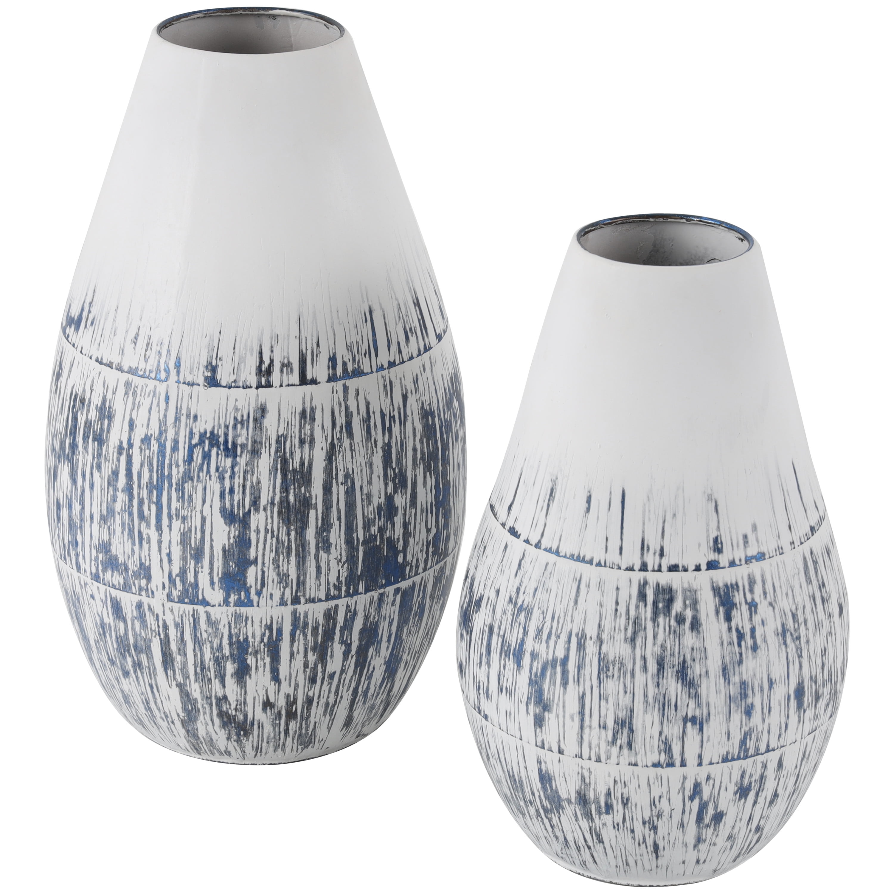 DecMode Metal Vase - Brushed Blue Iron Vases - 12, 10H - Walmart.com