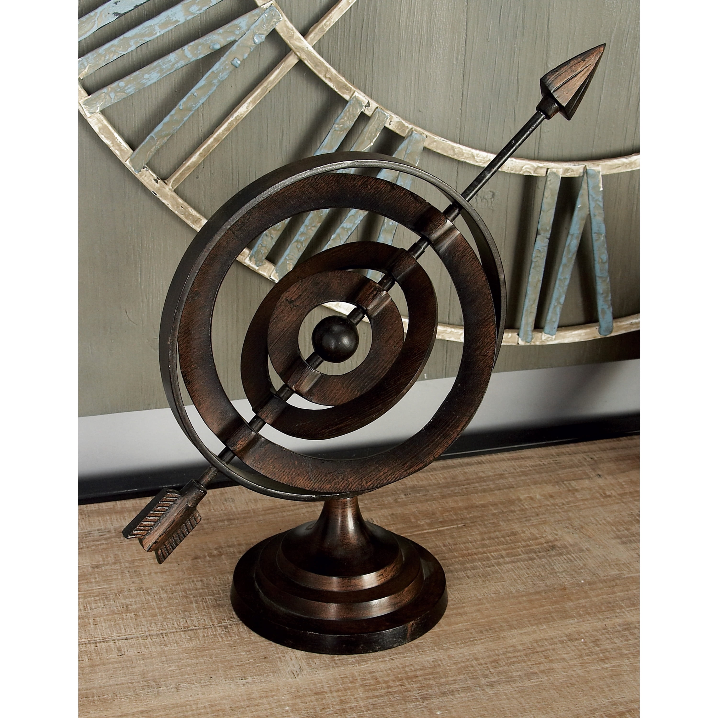 DecMode 12in Armillary Brown Compass Globe for Home Decor, Desk ...