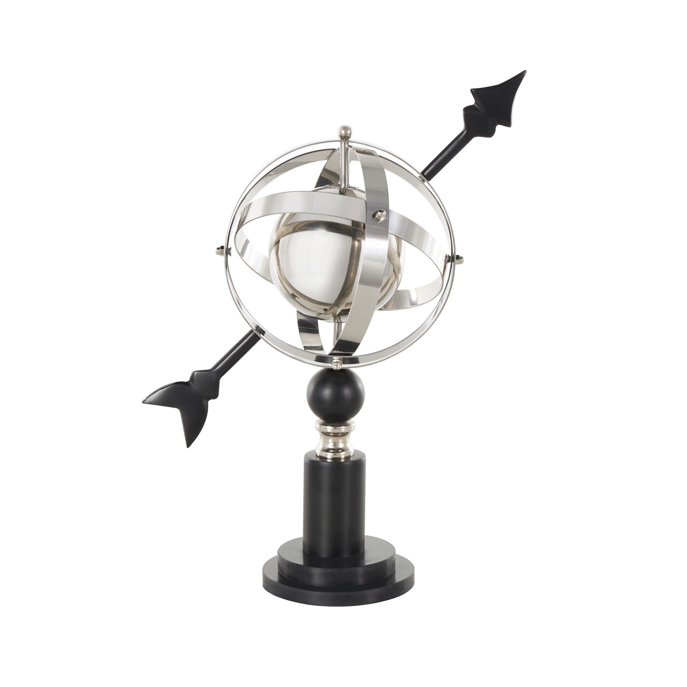 DecMode 12" Black Armillary Globe with Black Round Base - Walmart.com