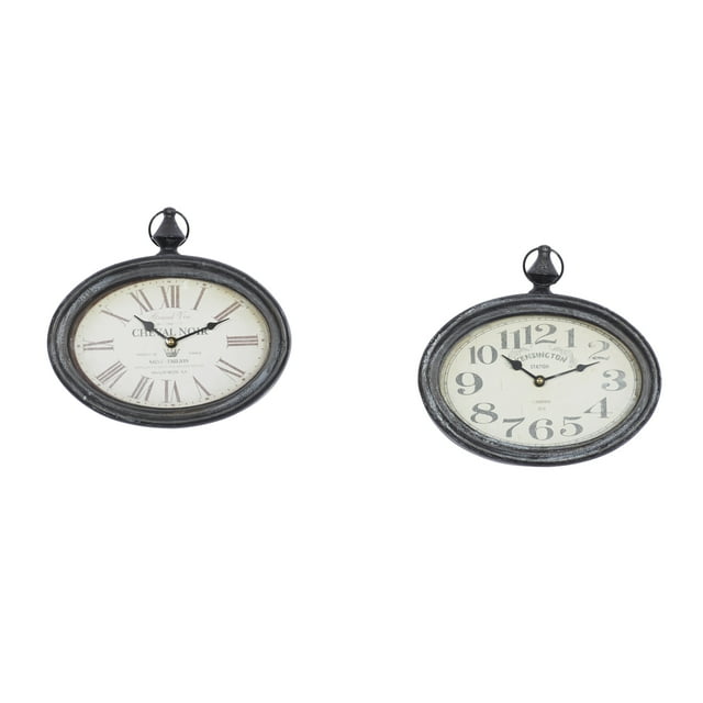 Free Shipping! DecMode 12"H, 11"W Cream Metal Pocket Watch Style Wall ...