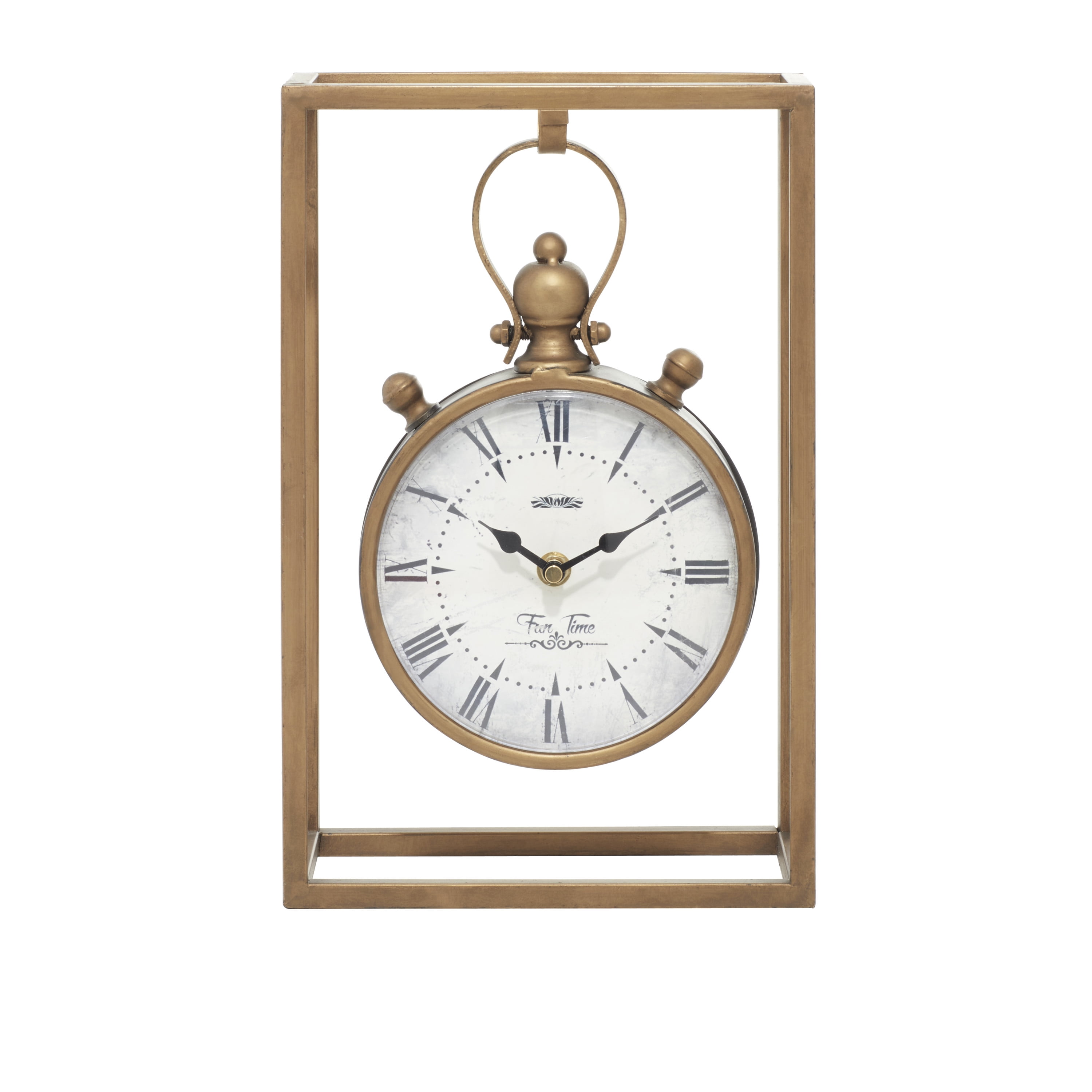 DecMode 13" Bronze Metal Standing Stopwatch Clock - Walmart.com