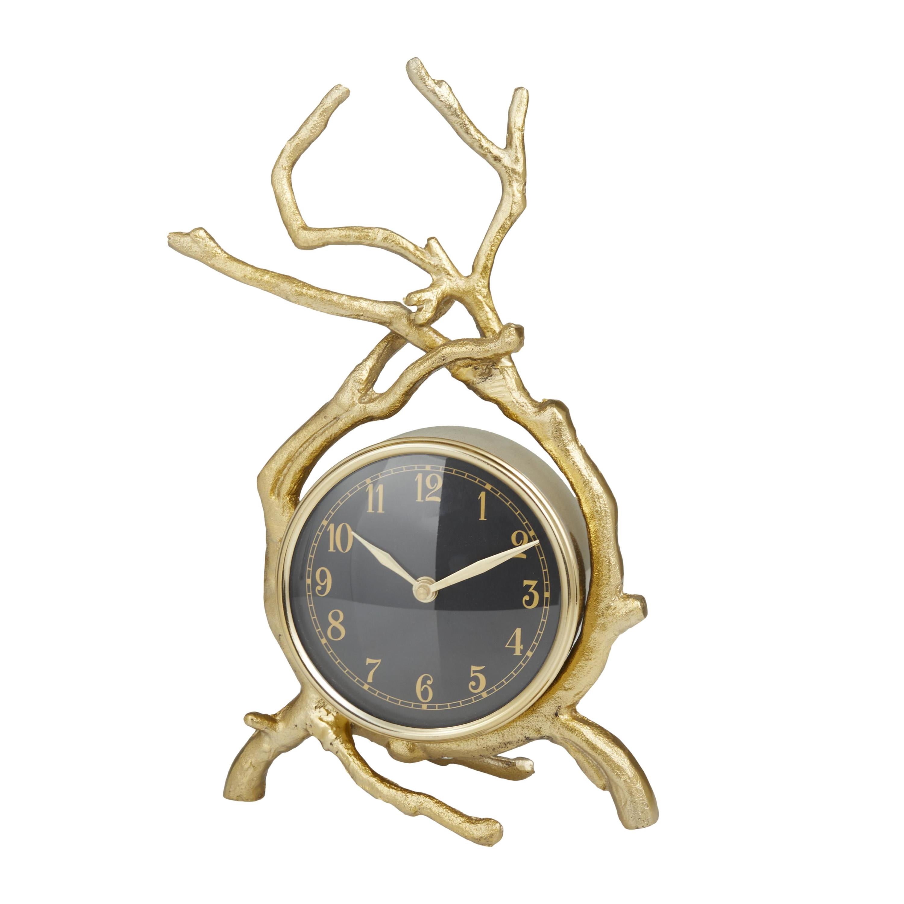 DecMode 13 Gold Aluminum Metal Clock - Home Decor - Walmart.com