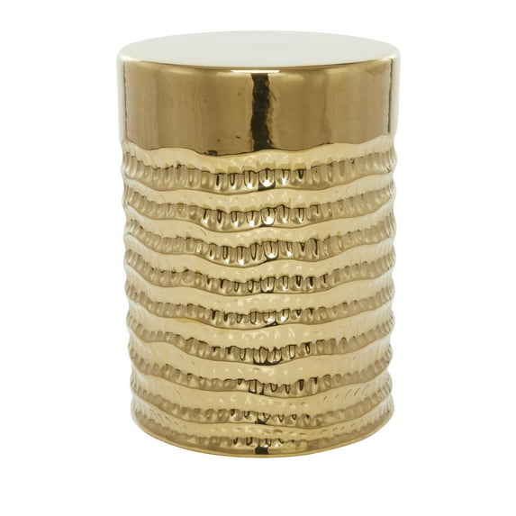 Free Shipping! DecMode 13x18 Gold Ceramic Accent Table & Stool - Decor ...