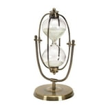 DecMode 13" x 6" Brass Metal Armillary Hourglass Sand Timer with ...