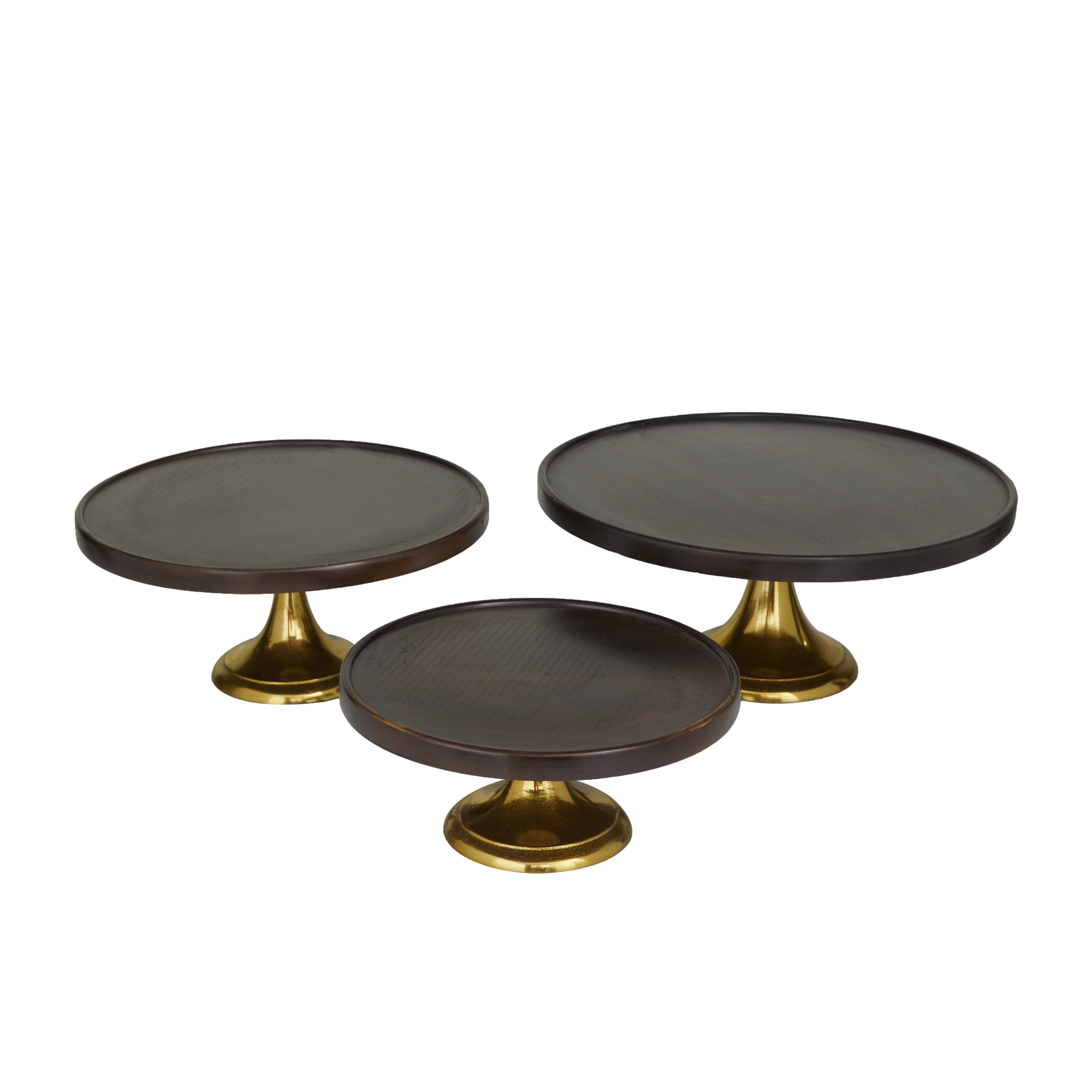DecMode Mango Wood Cake Stand - Set of 3 - Walmart.com