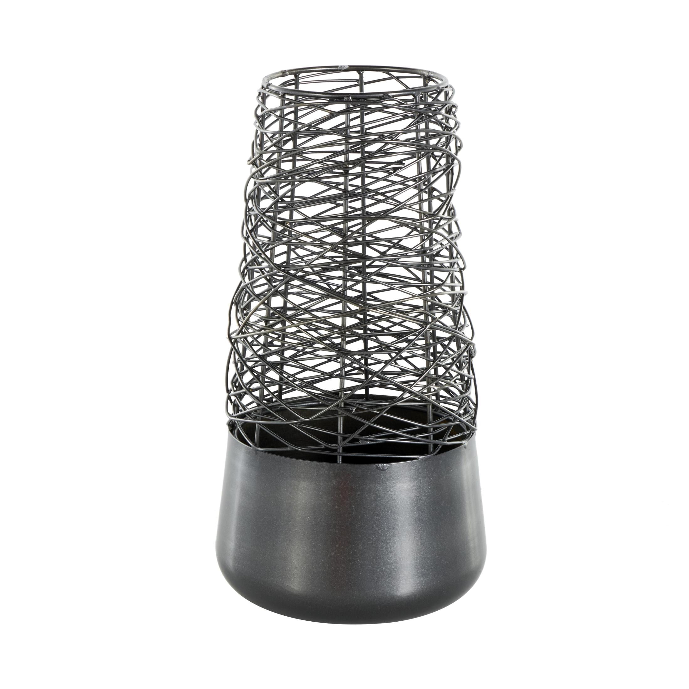 DecMode Abstract Intertwined Wire Black Metal Vase - Walmart.com