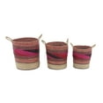 DecMode Pink Sea Grass Woven Storage Baskets 3-Piece Set Decorative ...