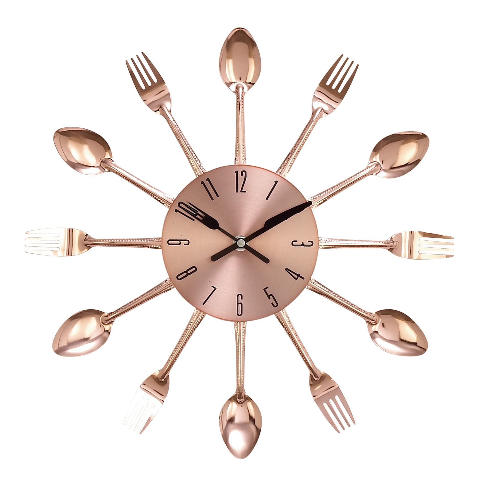 DecMode 15" Copper Metal Starburst Utensil Wall Clock - Walmart.com