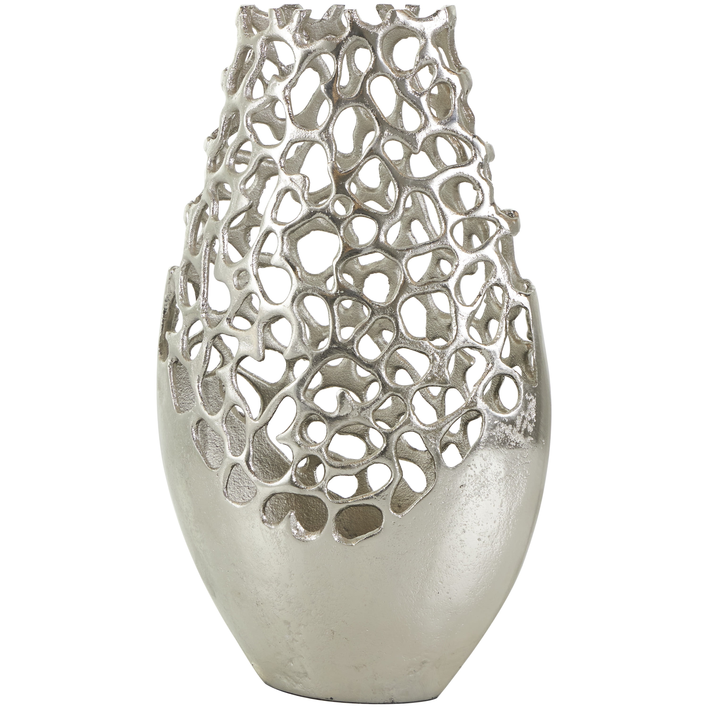 DecMode 15 Rounded Aluminum Metal Vase - Home Decor - Walmart.com