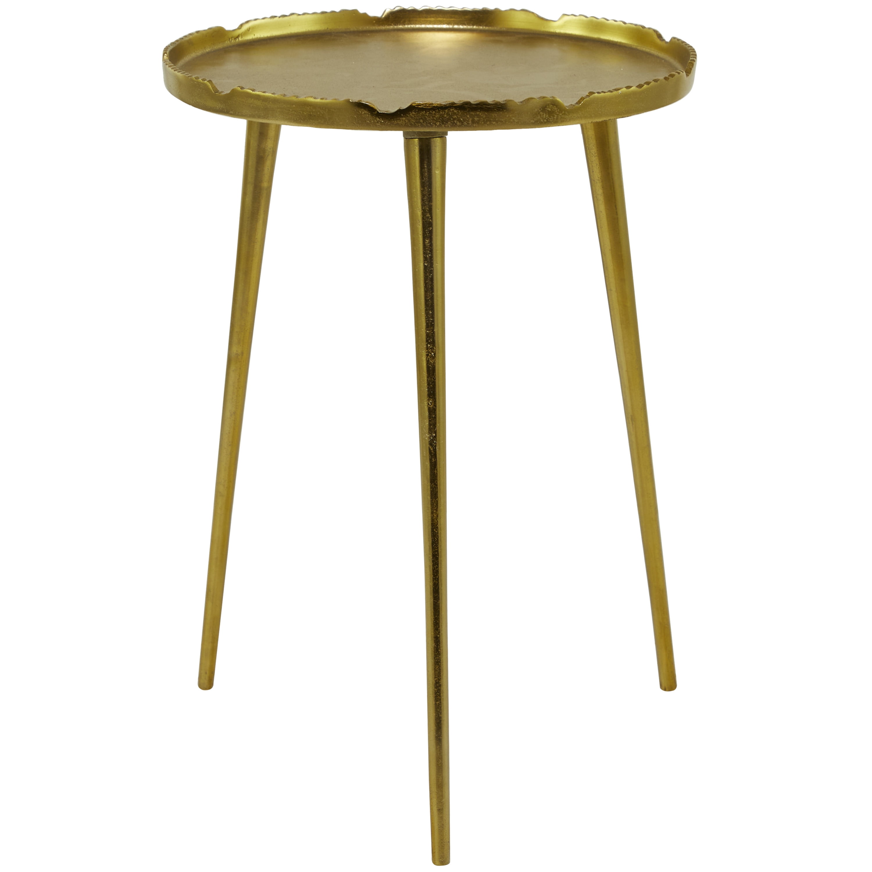 DecMode 15" x 21" Gold Aluminum Accent Table with Tray Top, 1-Piece ...