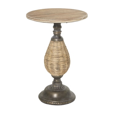 DecMode Cream Mango Wood Accent Table - Style - Walmart.com
