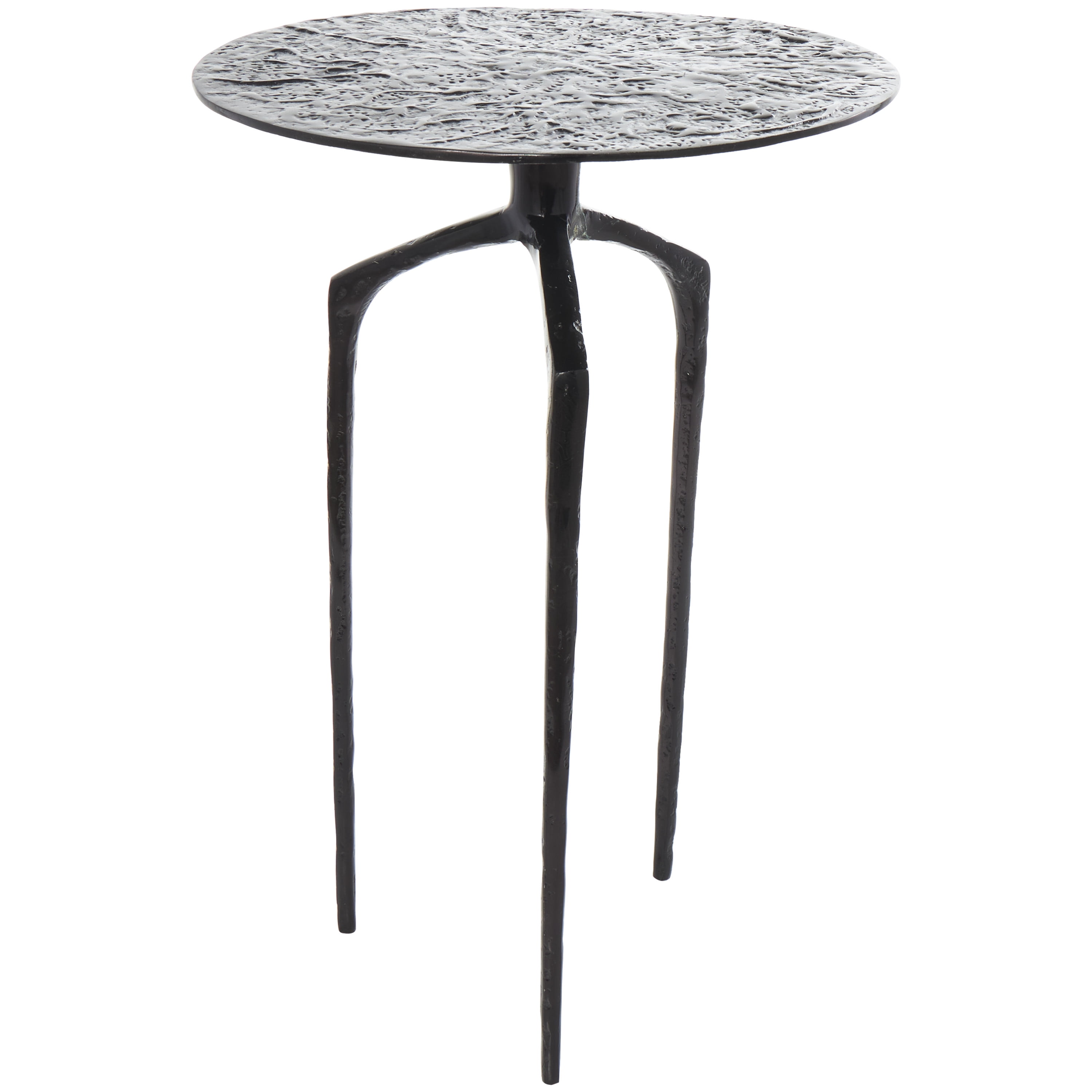 DecMode 15" x 22" Gray Aluminum Slim Textured Geometric Accent Table, 1 ...