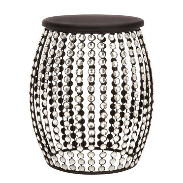 Noble House Joseph Modern Handcrafted Iron Mesh Accent Table, Nickel ...