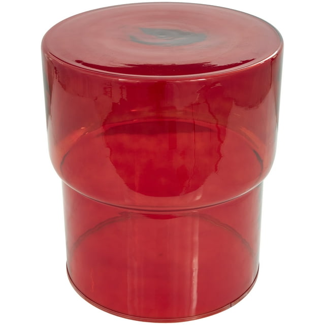 DecMode 16" x 19" Red Glass Modern Accent Table, 1-Piece - Walmart.com