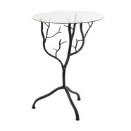 Southern Enterprises Jumpluff Metal/Glass Round End Table, Distressed ...