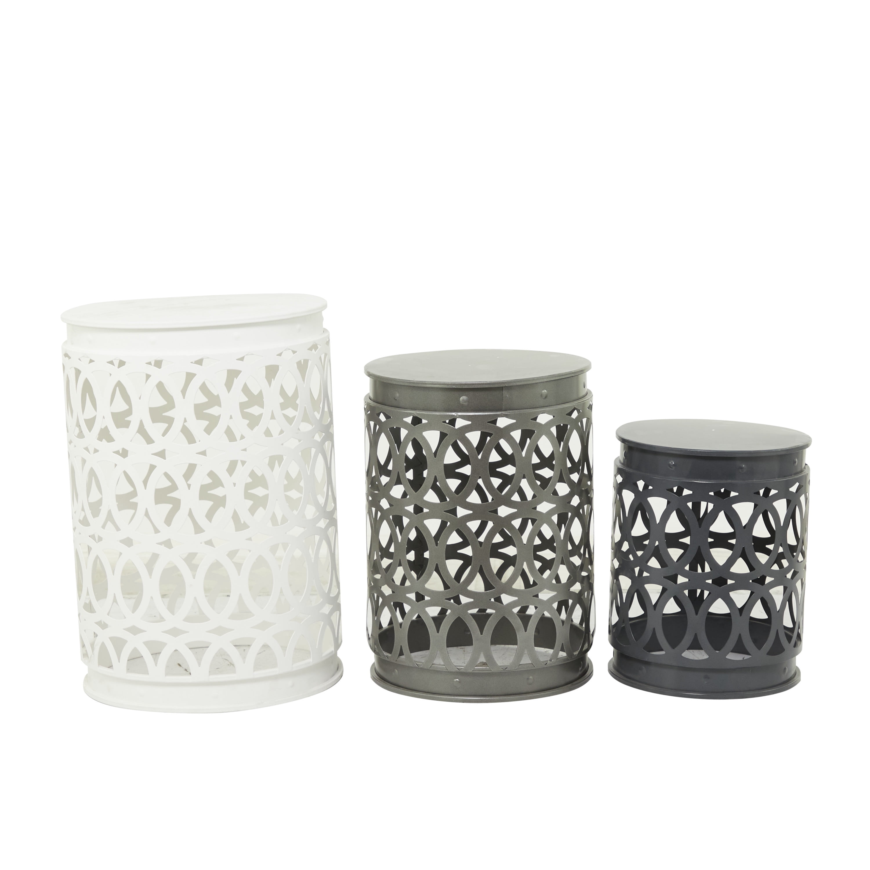 Free Shipping! DecMode 3-Piece Metal Accent Tables - Round, Geometric ...