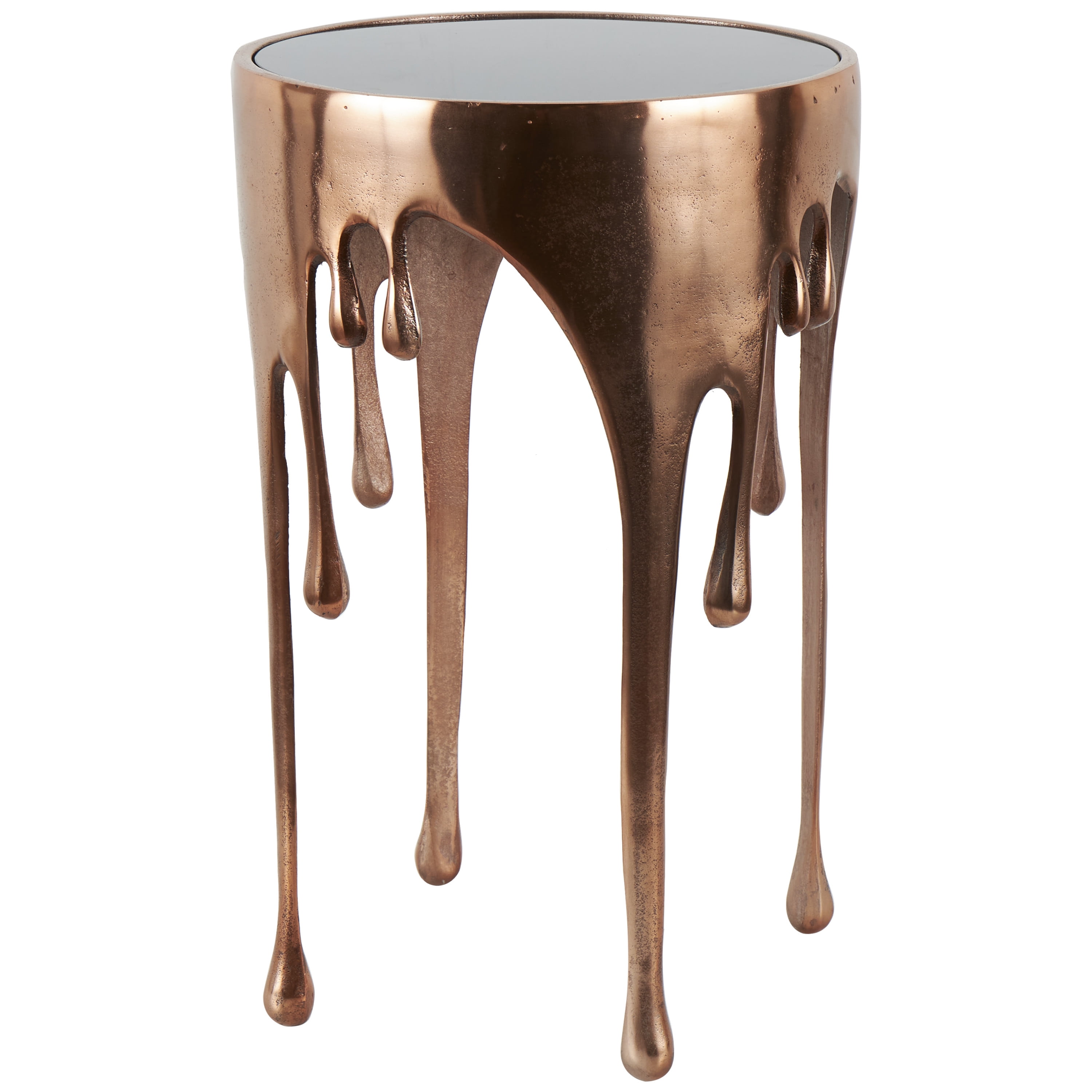 DecMode 16" x 25" Copper Aluminum Drip Accent Table with Melting Design ...