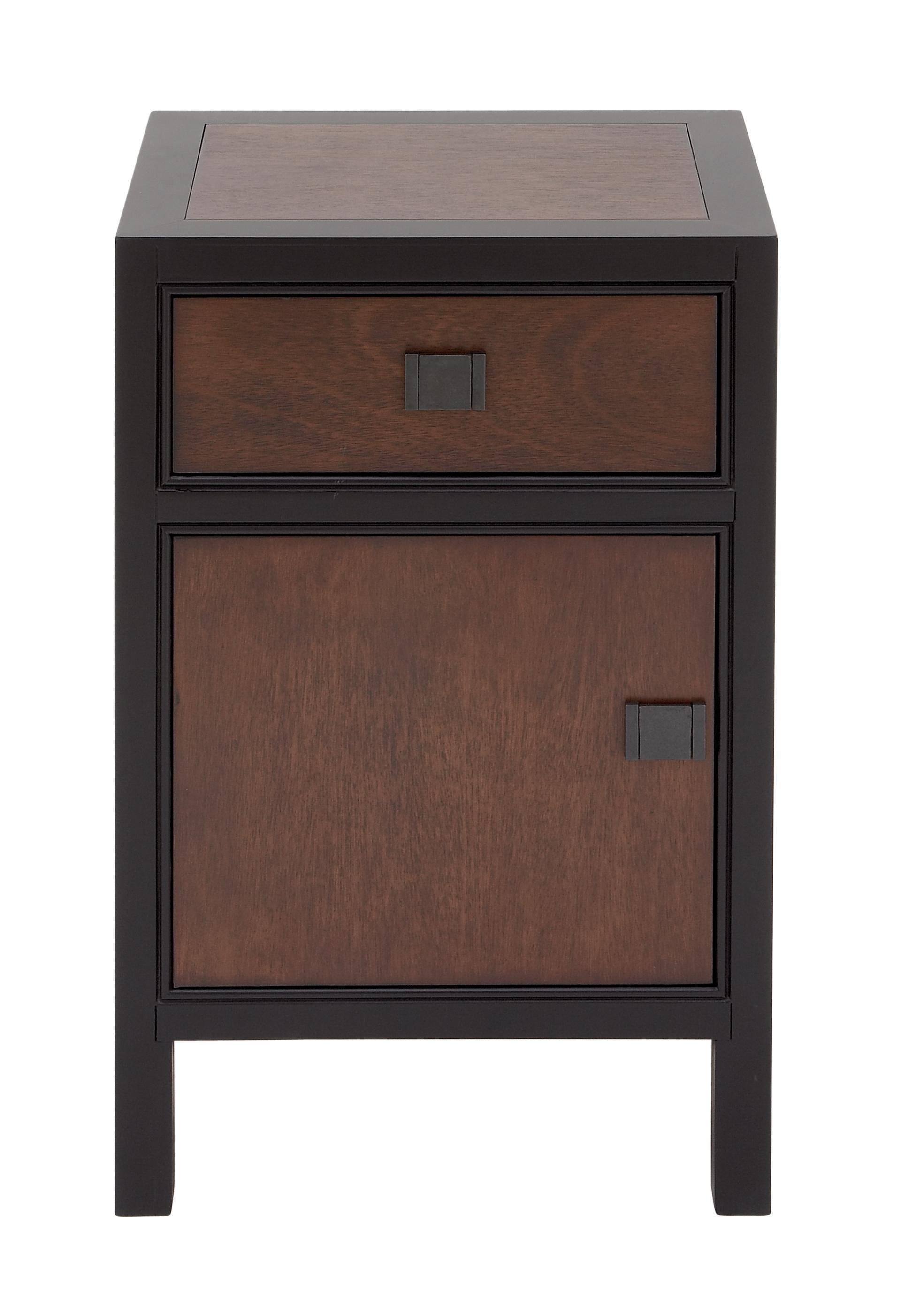 DecMode 16" x 26" Dark Brown Wooden 1 Drawer 1 Shelf and 1 Door Cabinet ...