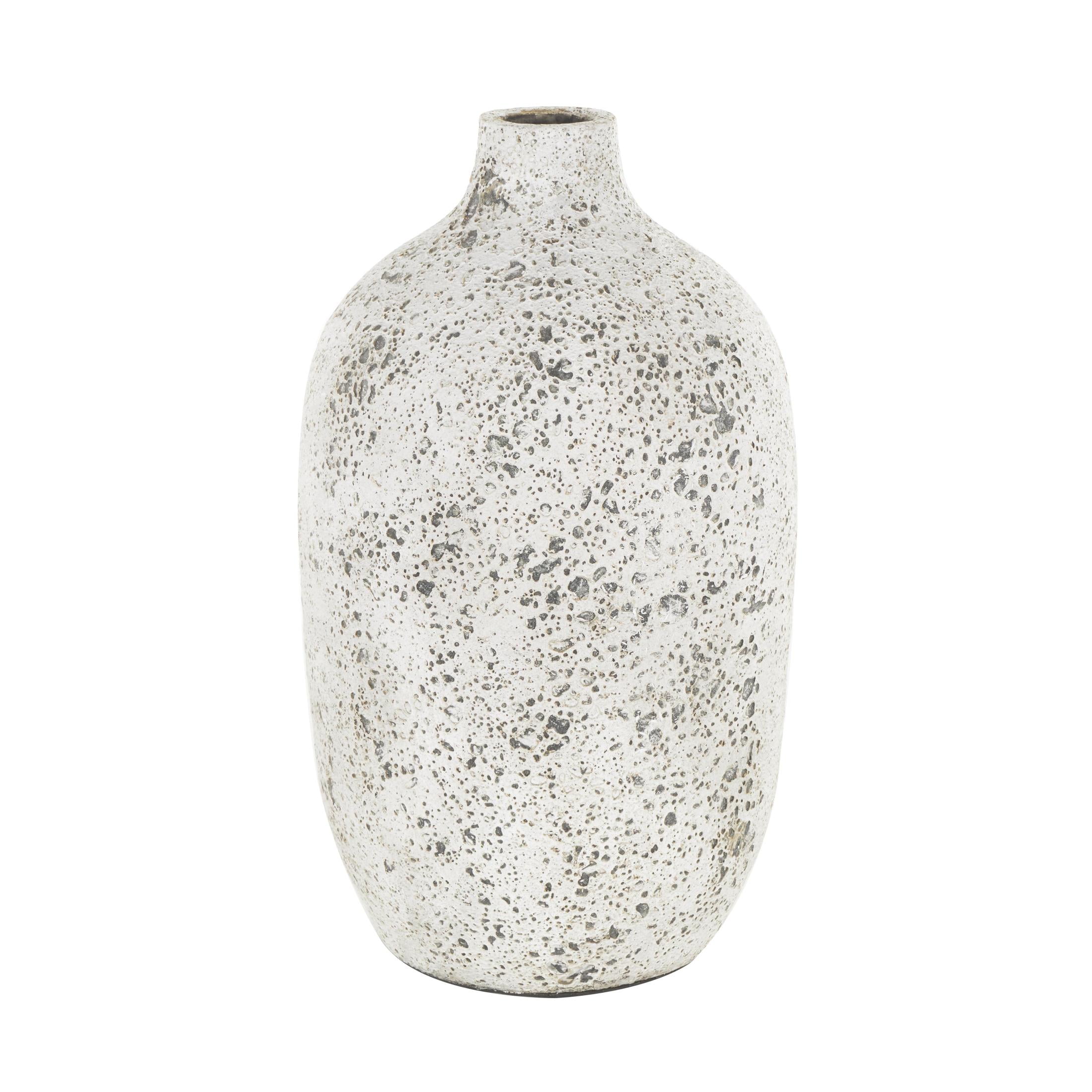 DecMode 17" Antique Style Textured White Ceramic Vase - Walmart.com