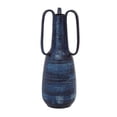 DecMode Blue Ceramic Vase with Handles - Stylish Home Decor - Walmart.com