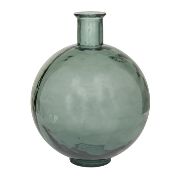 DecMode 17" Handmade Spanish Bottle Neck Green Recycled Glass Vase ...