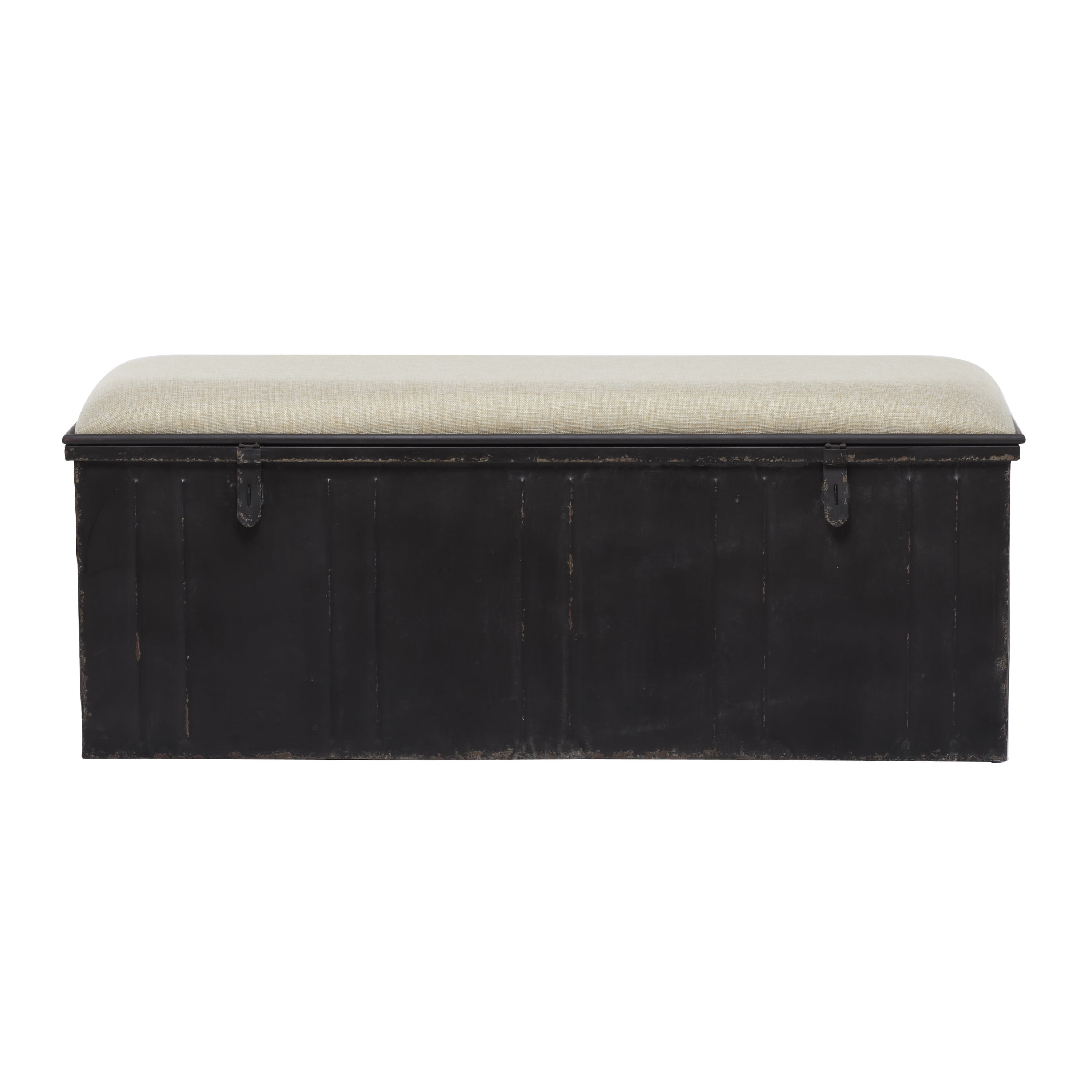 Free Shipping! DecMode Metal Farmhouse Storage Bench with Upholstered ...