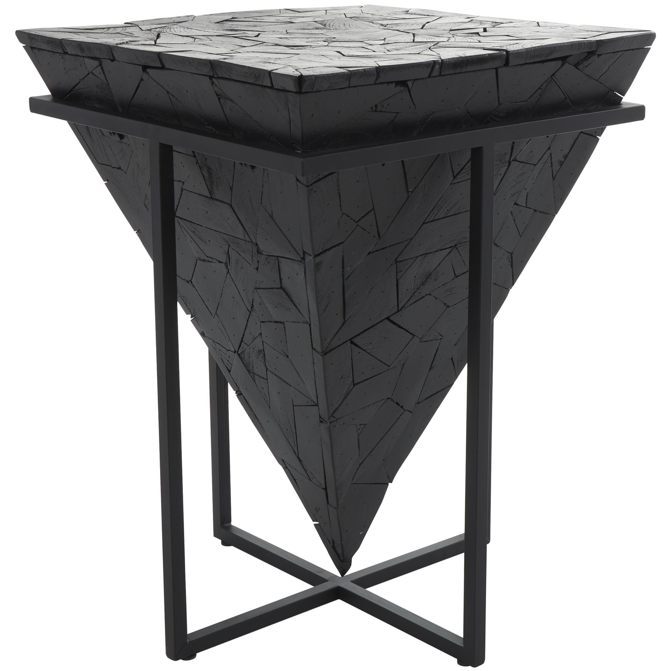 Free Shipping! DecMode 17x22 Black Teak Wood Handmade Pyramid Accent ...