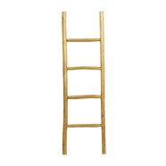 DecMode 18" x 73" Brown Wood Handmade Two-Toned Slanted Ladder with ...