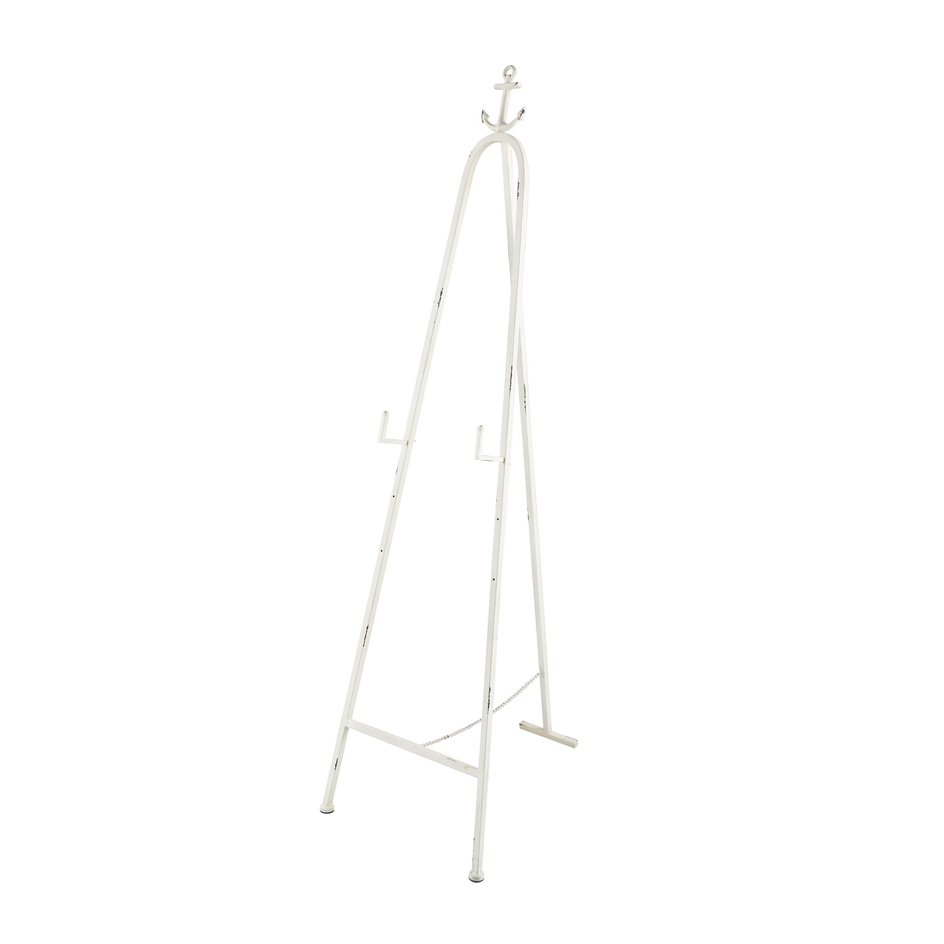 DecMode 17" x 65" White Metal Adjustable 3 Tier Anchor Easel with ...