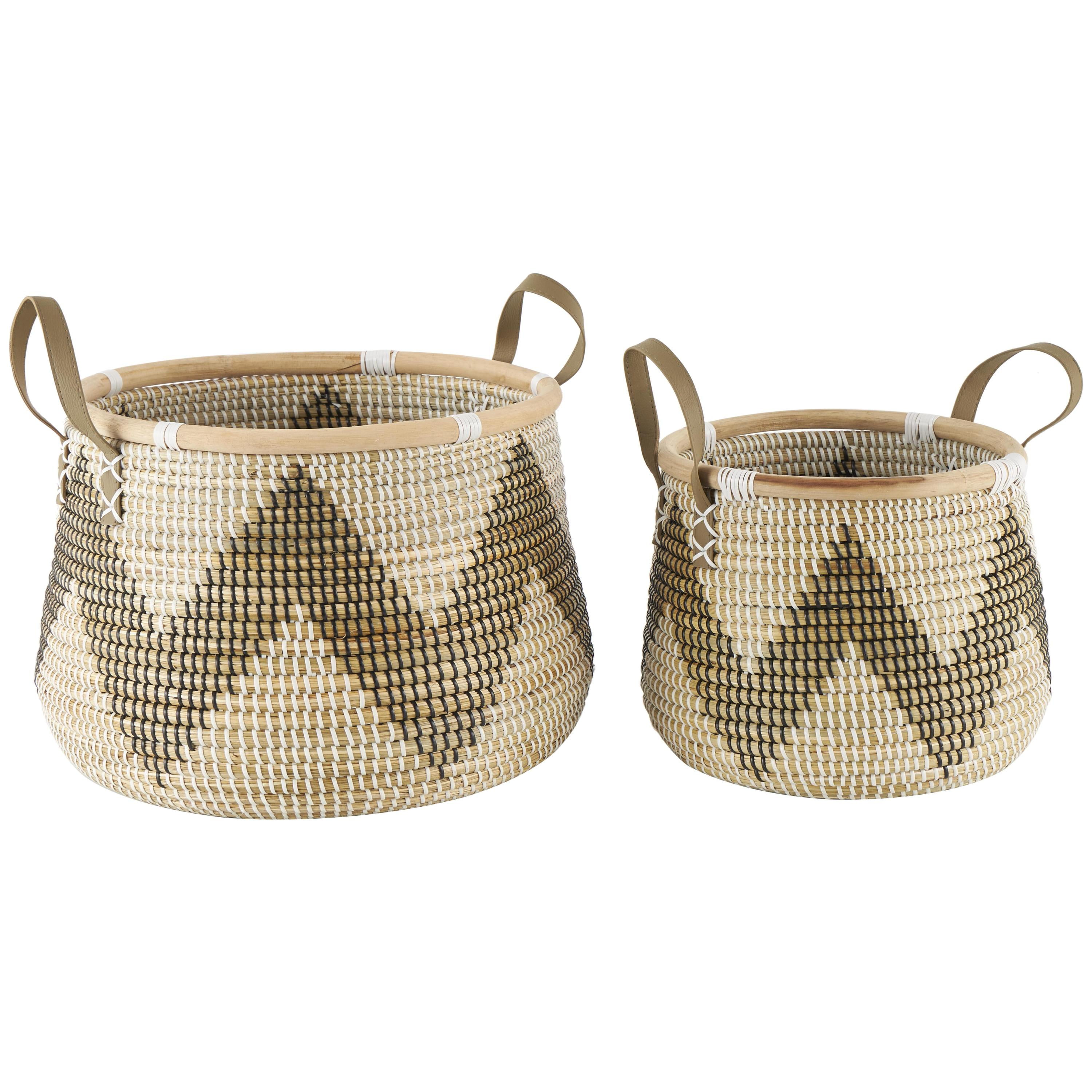 DecMode Brown Seagrass Storage Basket Set - Walmart.com