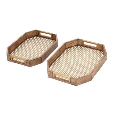 3R Studios Round Braided Bankuan Tray with Handles - Walmart.com