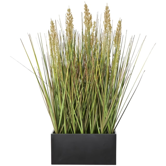 DecMode 18" Artificial Plant in Black Melamine Pot - Walmart.com