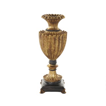 DecMode 14" Carved Gold Polystone Vase - Walmart.com