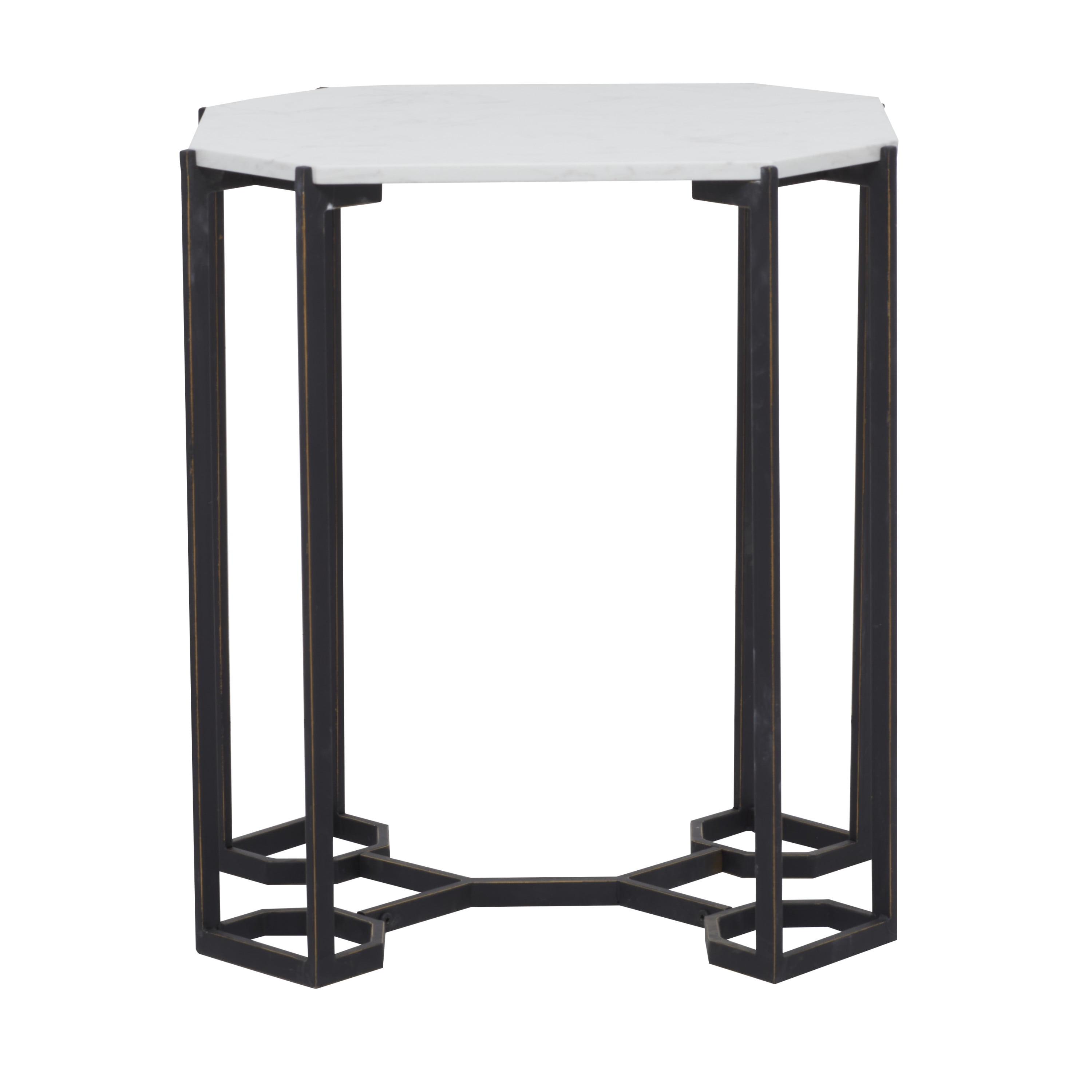 DecMode 18"W, 21"H Metal Contemporary Accent Table, White, 1-Piece ...